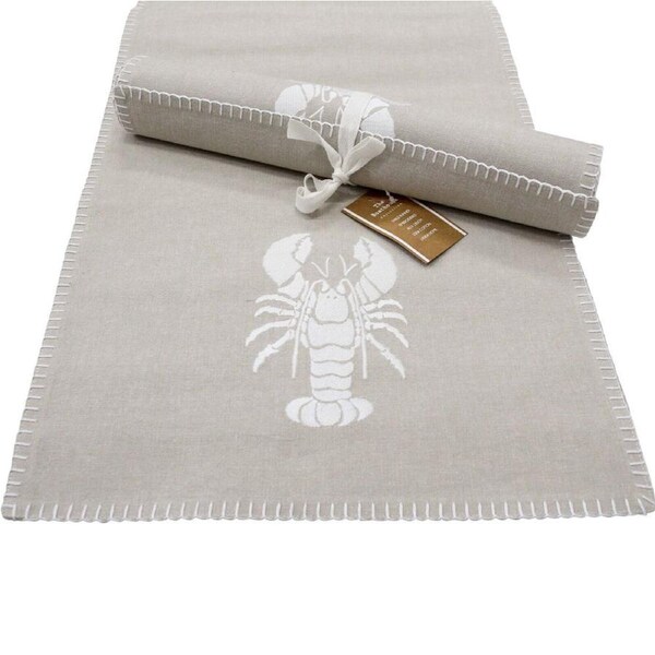 LVD Stonewashed Chambray Cotton Embroidered Lobster Table Runner ...