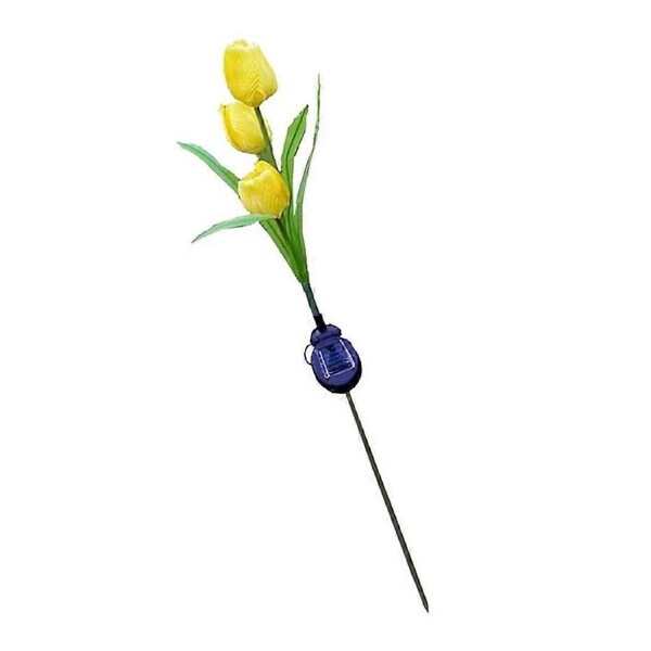 2PCS Outdoor Solar Power Tulip Flower LED Light Yard Garden Pathway ...