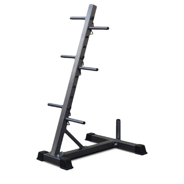 Bodyworx Standard Weight Plate Tree Rack w/ Bar Holder Home Gym Storage ...