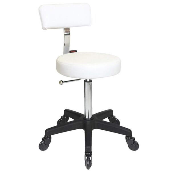 Sprint White Salon Stool - Black Base - Click'n Clean Castor Wheels ...