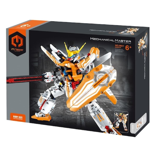 iM.Master Mechanical Master Mech Warrior Orange 833 Piece Model Kit ...