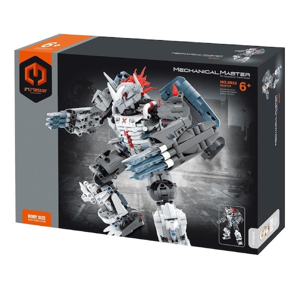 iM.Master Mechanical Master Mech Warrior White Grey 965 Piece Model Kit ...