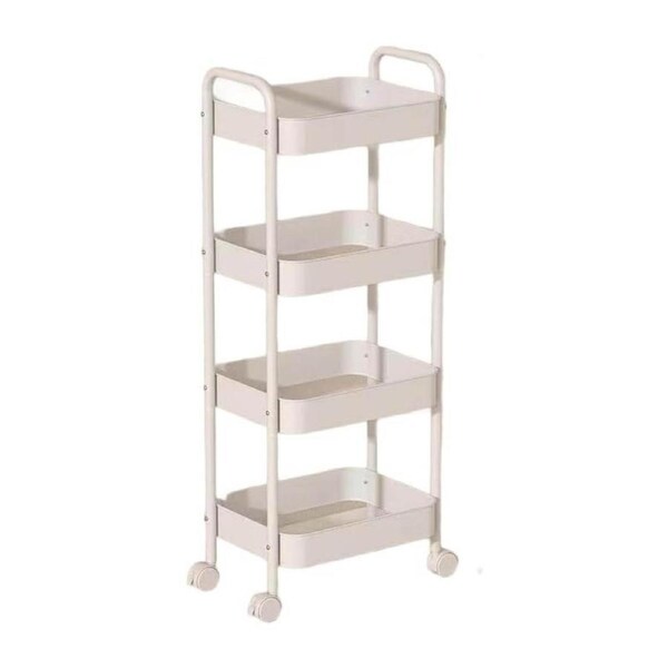 Kitchee 4-Tier Kitchen Storage Cart Trolley with Wheels - Shelf ...