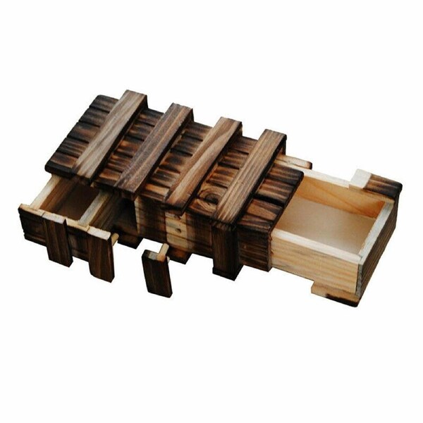 JOYBUY Brain Teaser Wooden Puzzle Box with Hidden Compartments | Woolworths