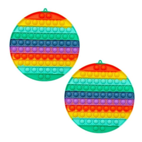 JOYBUY 2pcs Rainbow Among Us Push Bubble Pop Fidget Toys – 20cm Round ...