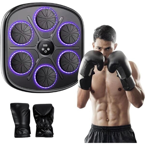 JOYBUY Interactive Music Boxing Machine – Wall Mounted Punching Bag ...