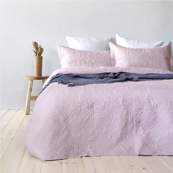 Bambury Paisley Coverlet Set Dusk Soft Woven Home Decor Bedding Single ...