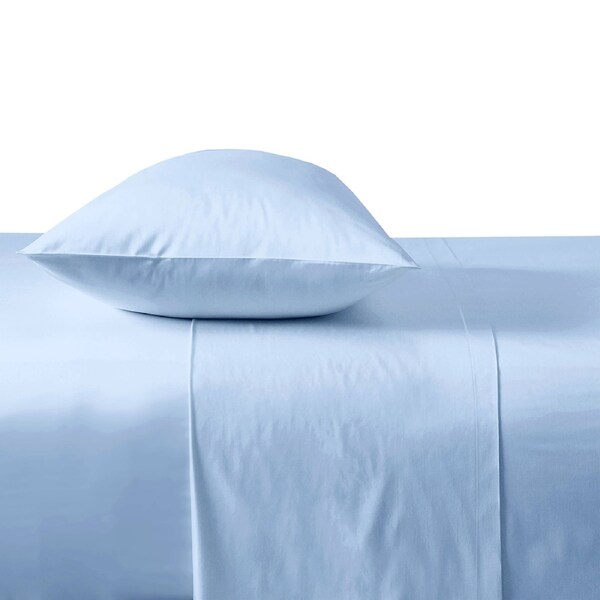 Bambury Chateau Flat Sheet Blue Ultra Soft Home Bedding Queen | Woolworths