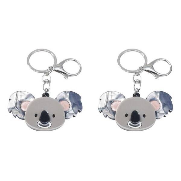 2PK Urban Resin/Metal Iris Koala Keyring Bag Charm Accessory Grey ...