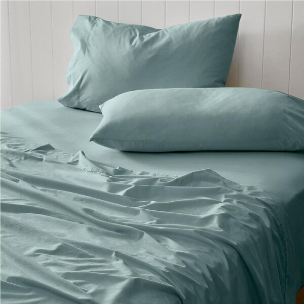 MyHouse Washed Cotton Sheet Set - Haze - King | Woolworths
