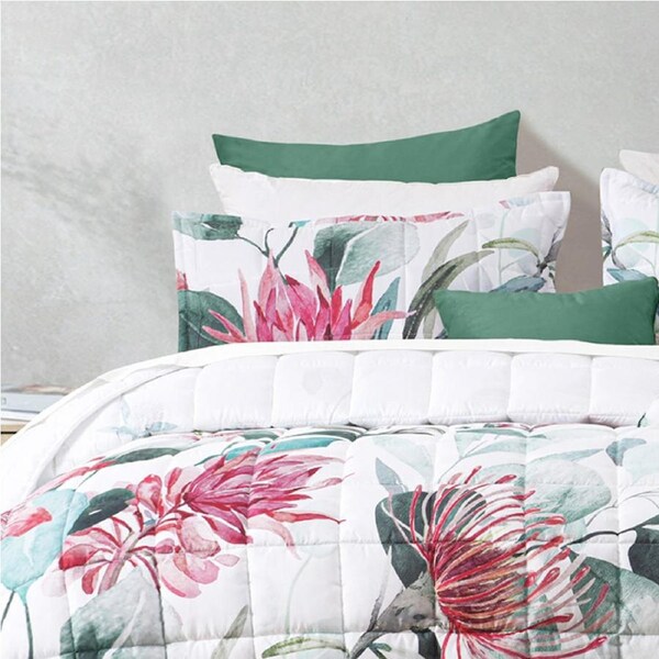 Bianca Nikita Polyester Coverlet/2x Pillowcases Bedding Set White Queen ...