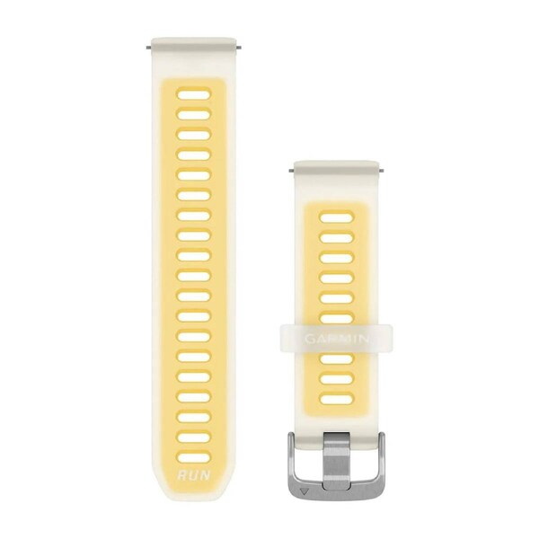 Garmin Quick Release 20mm - Translucent bone/mango Silicone Band with ...