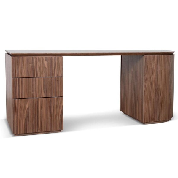 Albina 1.77m Left Drawer Office Desk - Walnut | Woolworths