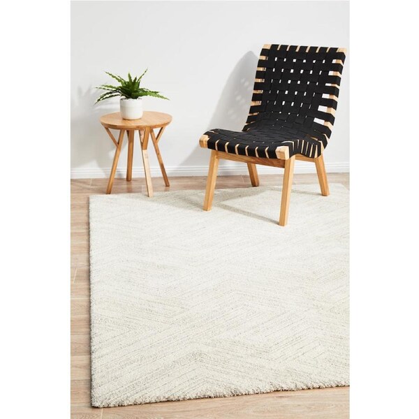 Rug Culture Abode Silver & White Skandi Geometric Rug 230X160CM ...