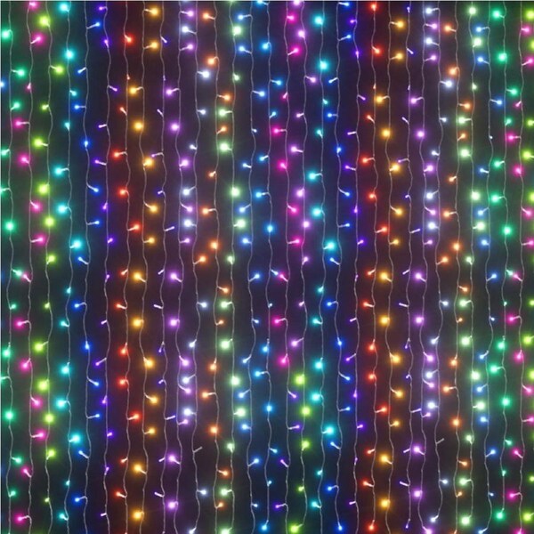3x6M 960 LED RGB Curtain Lights Remote Control 8 Modes Waterproof ...
