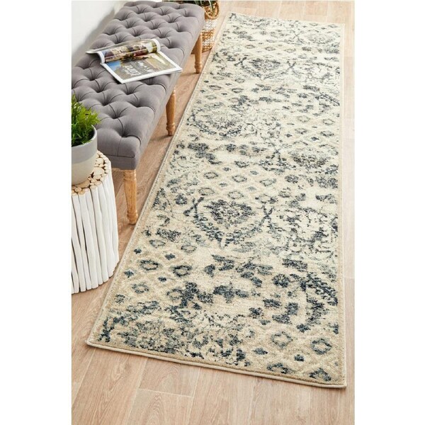 Rug Culture Blue & Bone Runner Rug 300X80CM | Woolworths