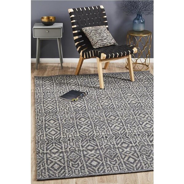 Rug Culture Graphite Hand Woven Wool Tribal Rug 225X155CM | Woolworths