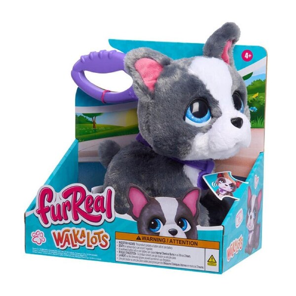 FurReal Walk-A-Lots Toy Interactive Walking Puppy French Bulldog Plush ...