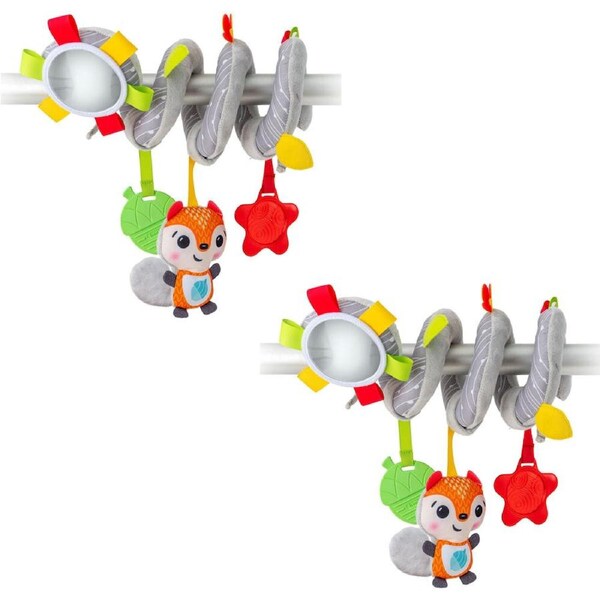 2PK Benbat Dazzle Spiral Stroller Toy With Peek-A-Boo Mirror Teether ...