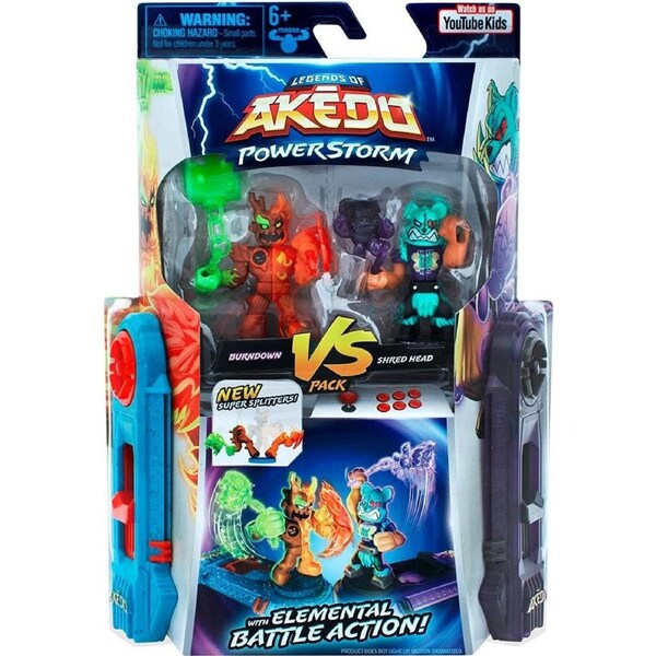 Legends of Akedo Powerstorm Versus Pack Burndown Versus Shred Head ...
