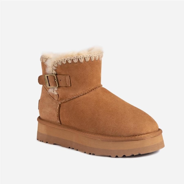 Ugg Eskimo Buckled Platform Mini Boots EU38 / AU8L / 240-245mm / CHESTNUT | Woolworths