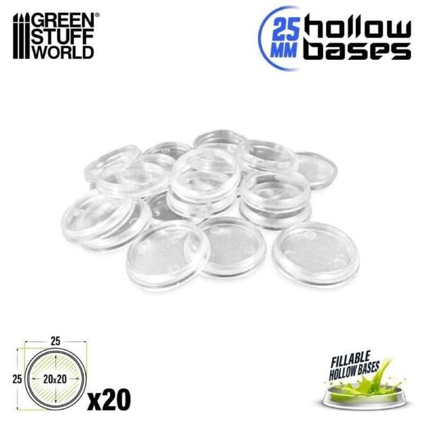 GSW - Transparent Hollow Plastic Bases - Round 25mm (20) | Woolworths