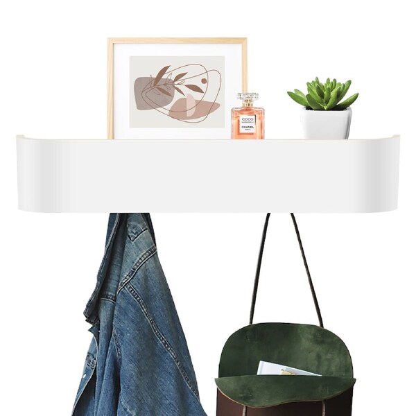 ACA 52cm Wall-Mounted Modern Design Coat Rack with Hidden Wall Hooks ...