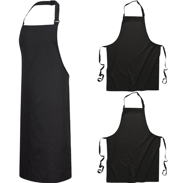 3x Portwest Adjustable Plain kitchen Butcher BBQ Cooking Chef Bib Apron ...