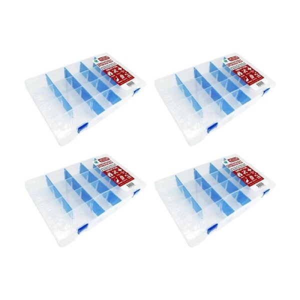 4PK Braz Multi-Compartment Storage Box W/ 12 Dividers Sections ...