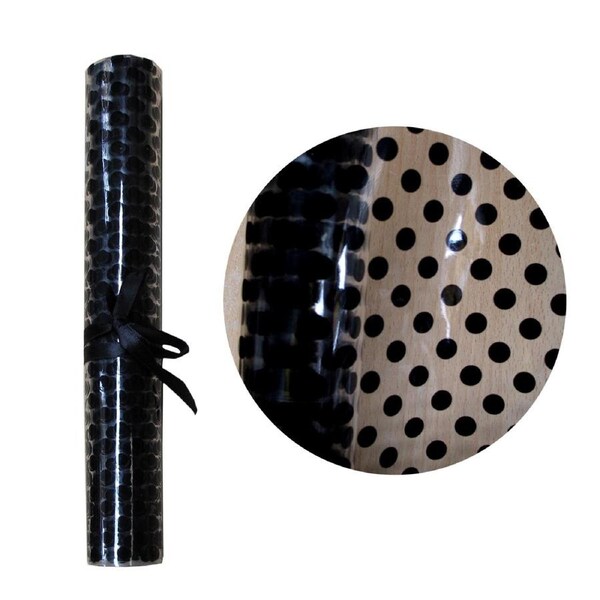 Rapee Polkadot Clear PVC Table Runner 33 x 180 cm - Black | Woolworths