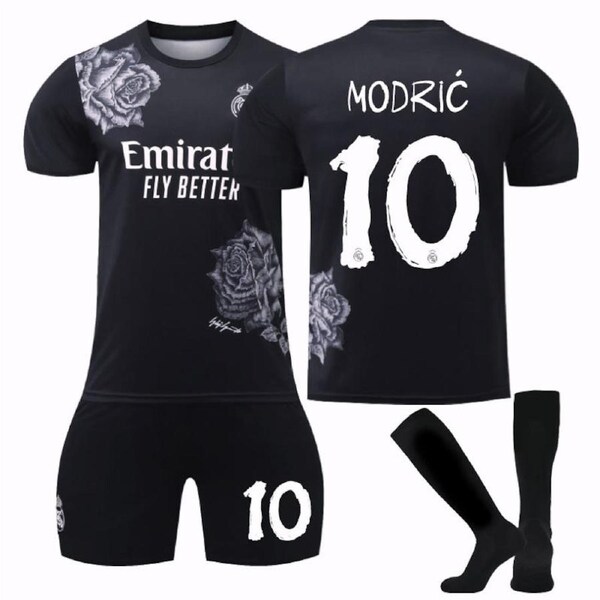 Nevenka MODRIC #10 Real Madrid CF Y3 Black Soccer Jersey Kit Football T ...