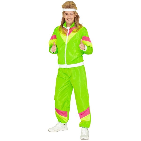 80s Neon Tracksuit Mens Costume Large | Woolworths