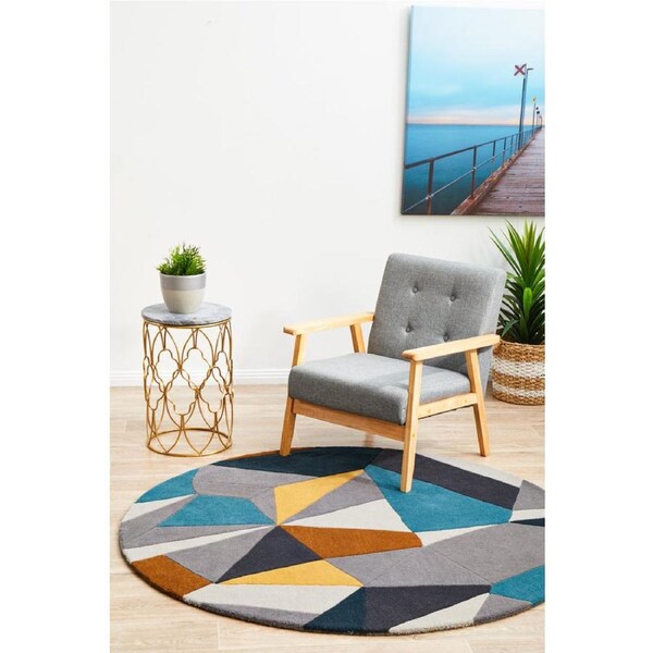 Rug Culture Multi Handmade High Quality Wool Prism Round Rug 120X120CM ...