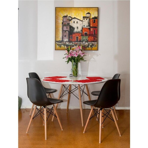 SK Designer Living Replica Eames Eiffel Round Wood Dining Table - 120cm ...
