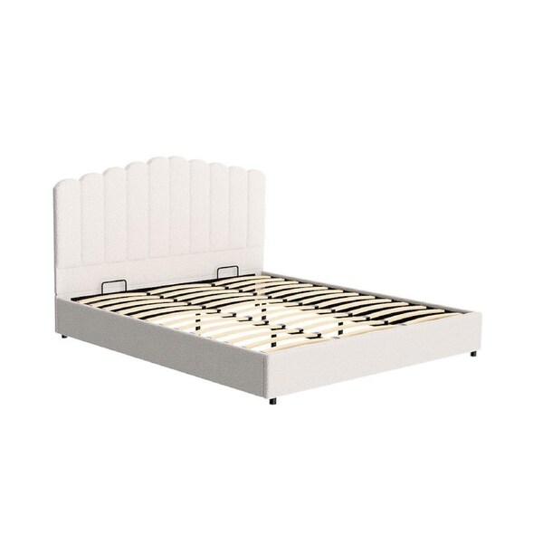 Artiss Bed Frame King Single Double Queen King Size Gas Lift Boucle FION King | Woolworths
