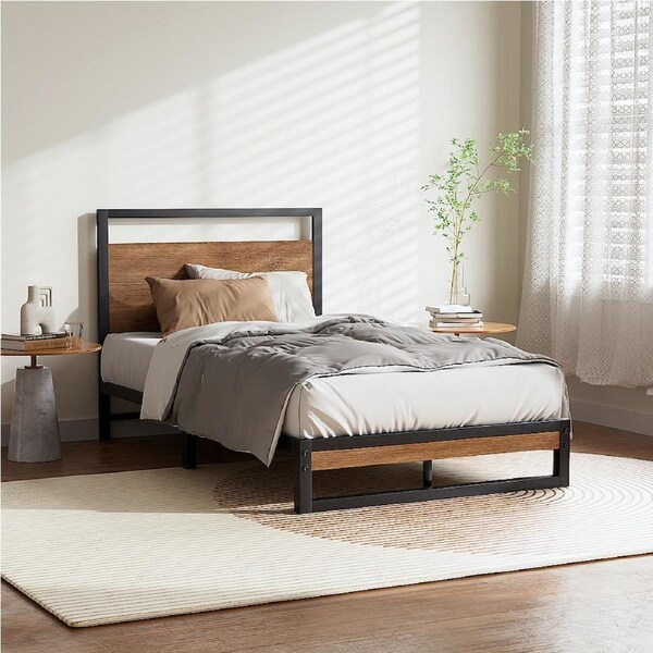 Artiss Metal Bed Frame Queen Double King Single Size Platform Mattress ...