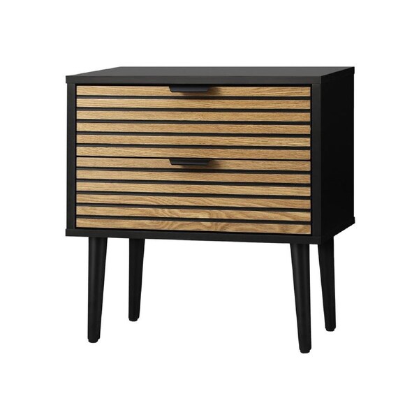 Oikiture Bedside Tables Black Side Table Bedroom Furniture Storage ...
