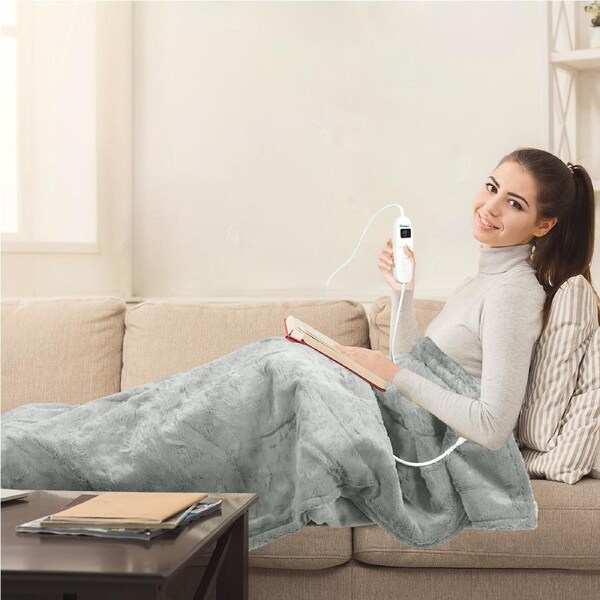 Dreamz Electric Throw Blanket Heated Washable Heating Winter Warm Rug ...