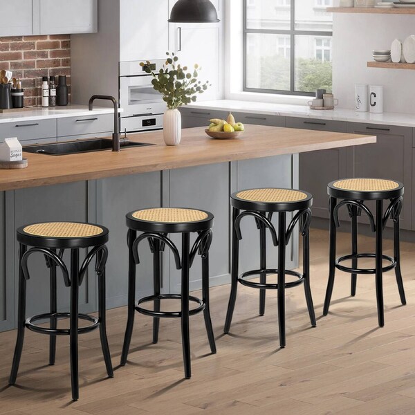 ALFORDSON Bar Stools Kitchen Counter Vintage Rattan Dining Chair X2/X4 ...