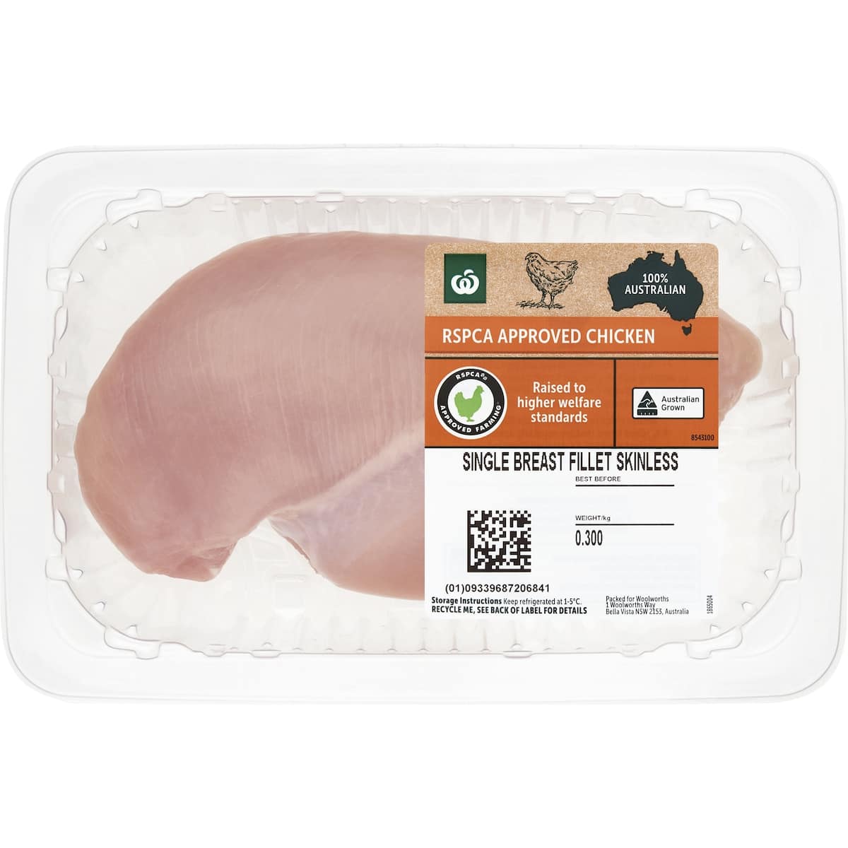 Woolworths Rspca Approved Single Breast Fillet 300g | bunch