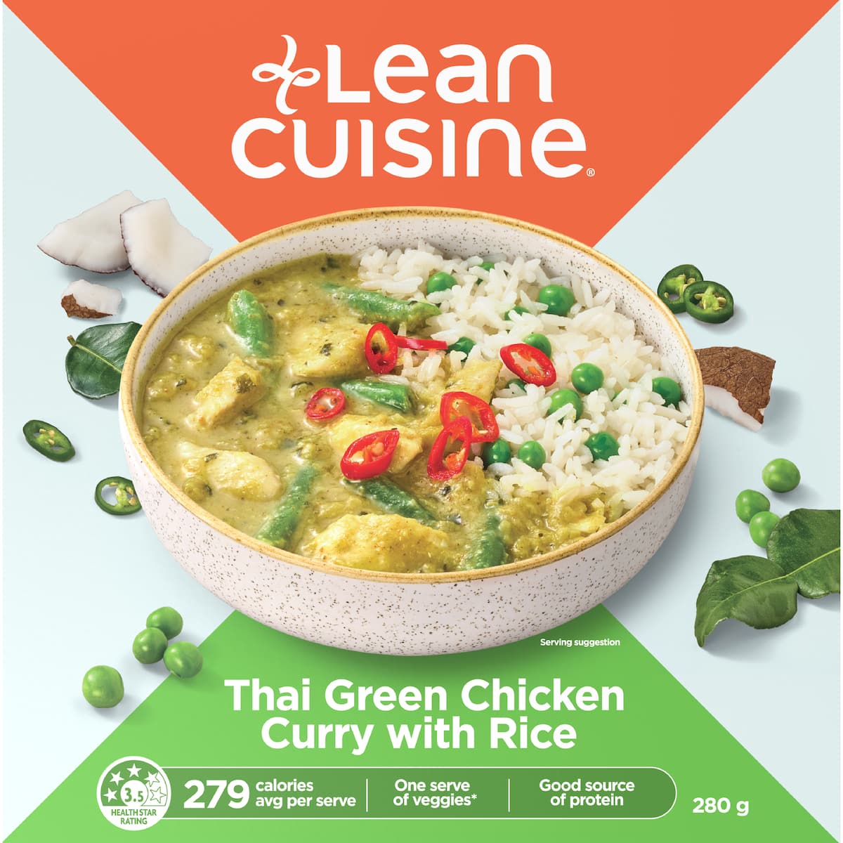Lean Cuisine Thai Green Chicken Curry With Rice Frozen Meal 280g | bunch