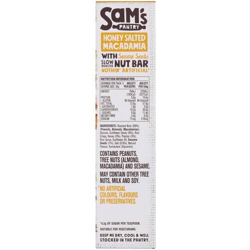 Sam's Pantry Honey Salted Macadamia Nut Bar 5 Pack | bunch