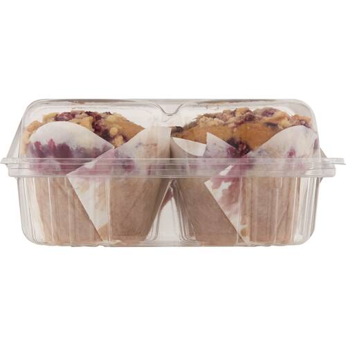 Woolworths Raspberry & White Choc Loaded Muffins 4 Pack | bunch