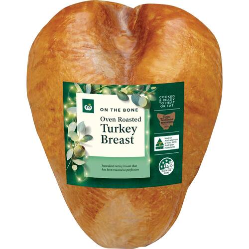 Woolworths On The Bone Oven Roasted Turkey Breast 2.4kg - 3kg | bunch