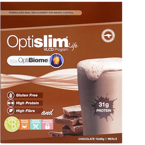 Optislim OptiBiome Chocolate Shake 60g X 10 pack | Woolworths