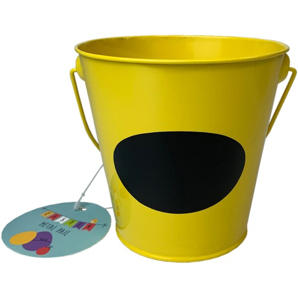Easter Metal Pail Yellow Each | Woolworths