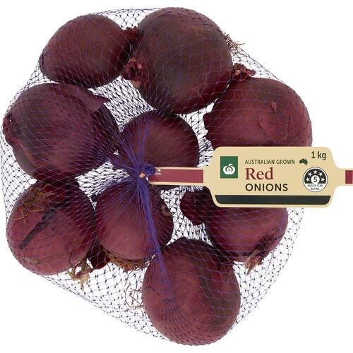 Woolworths Red Onions 1kg Bag | bunch