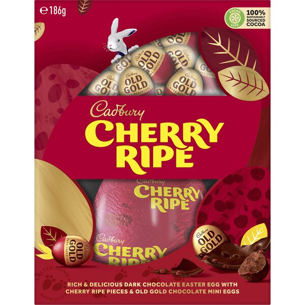 Cadbury Cherry Ripe Chocolate Gift Box Easter Egg 186g | Woolworths