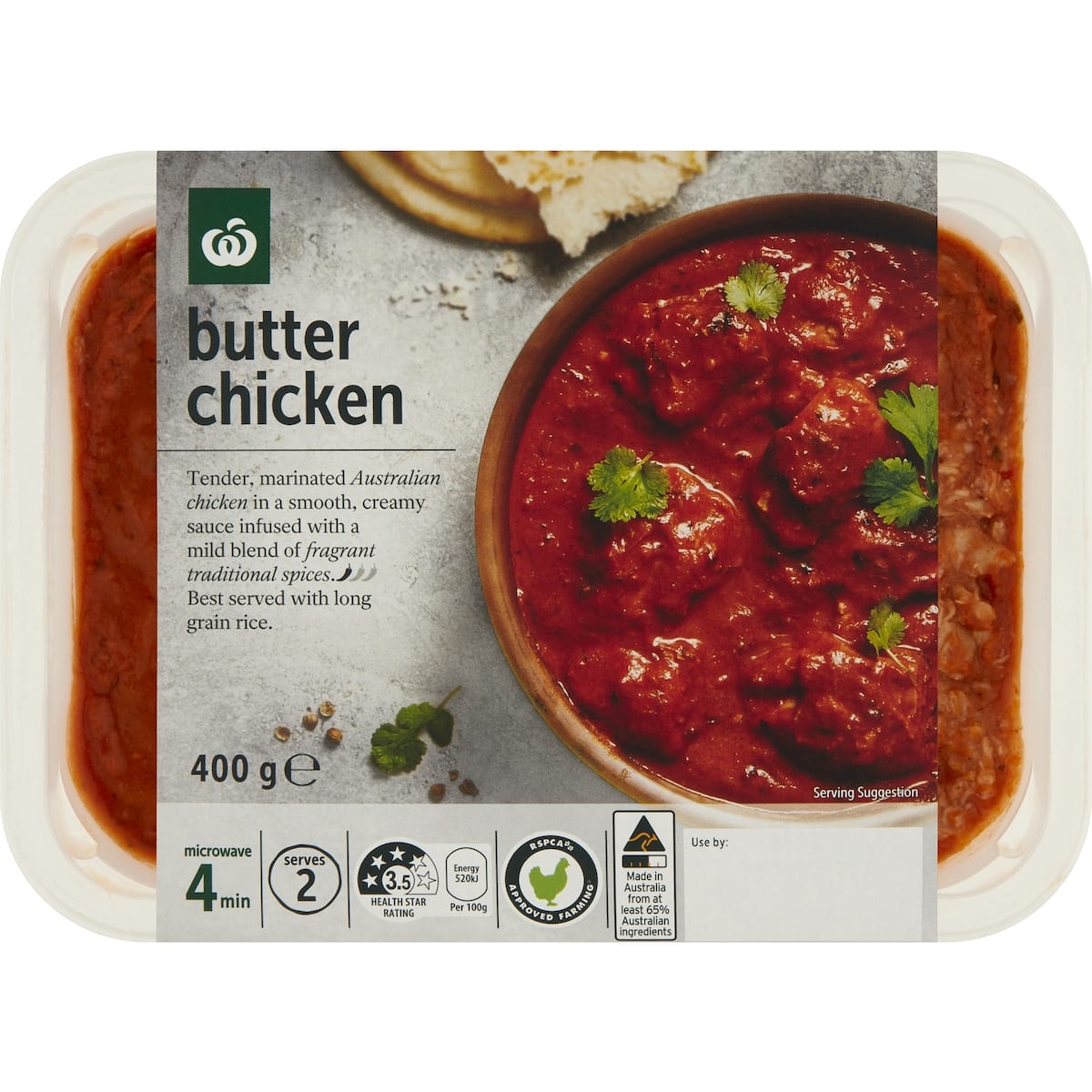 Woolworths Classic Butter Chicken Chilled Meal 400g | bunch
