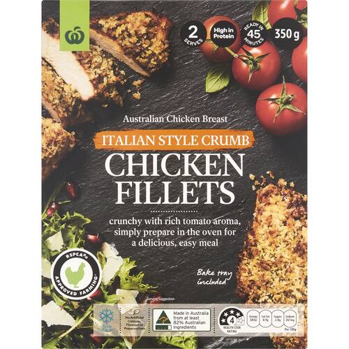 Woolworths Chicken Fillets Italian Crumb 350g | bunch